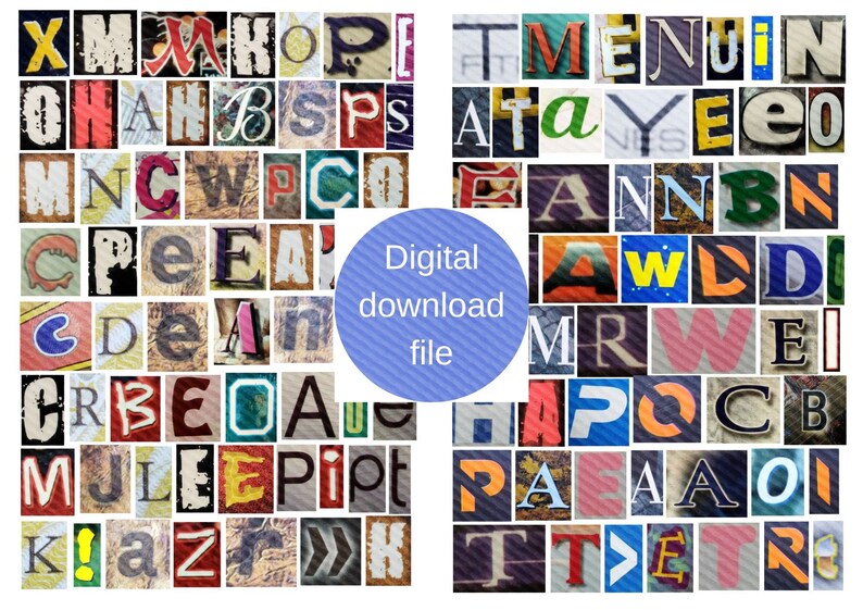 Digital Letters, 10 Sheets of A4, Letters for Scrapbooking, Letters ...