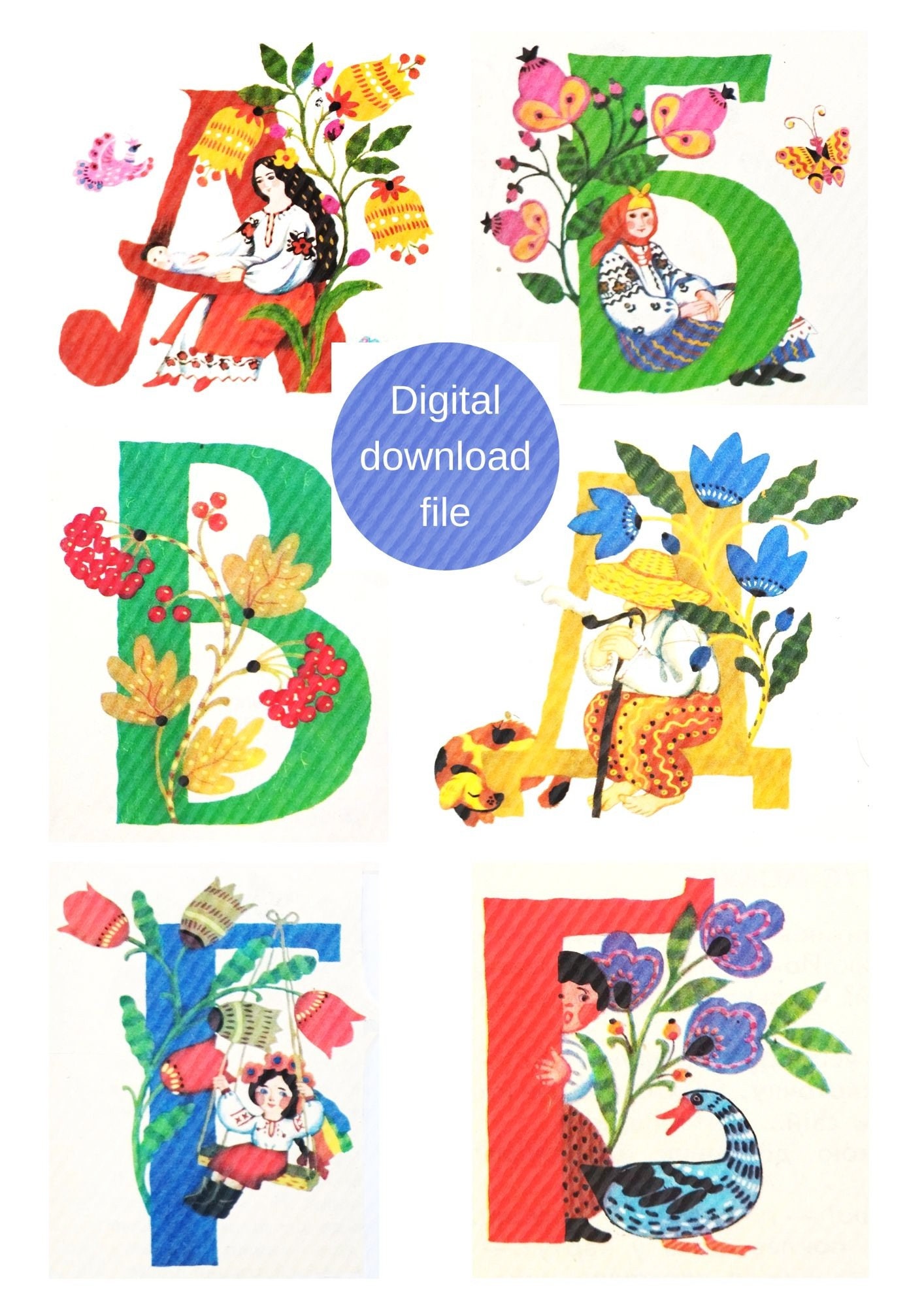 Digital Download File, Ukrainian Alphabet, Ukrainian Alphabet With ...