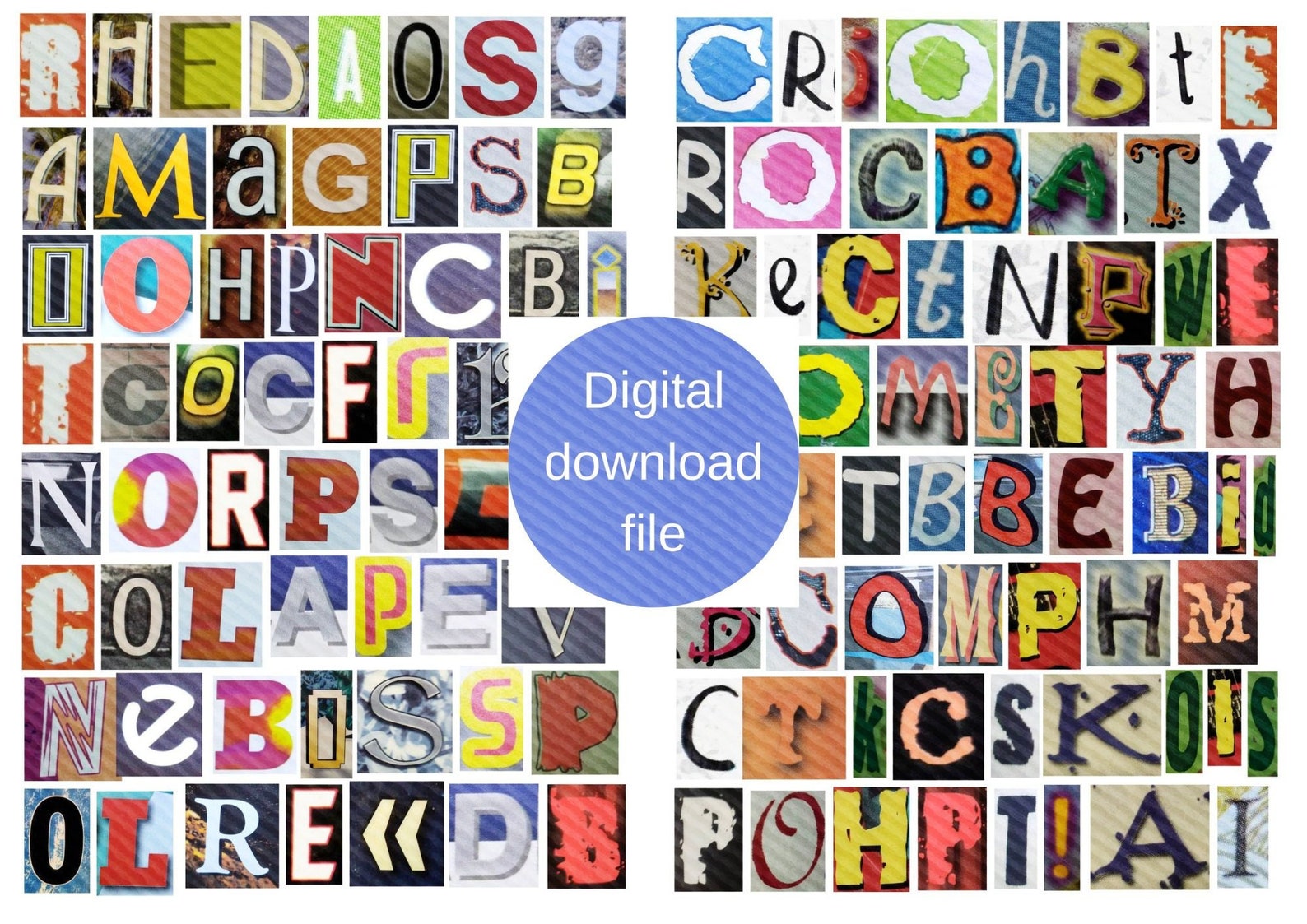Digital Letters, 10 Sheets of A4, Letters for Scrapbooking, Letters ...