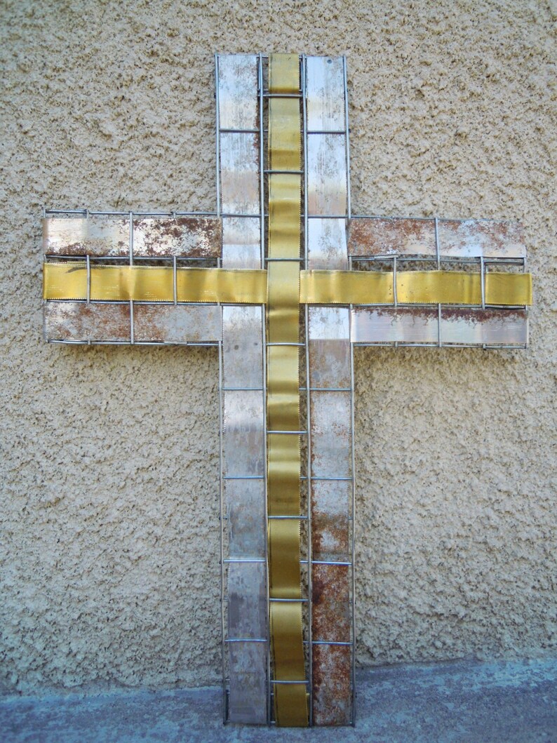 Metal Wall Cross Wicker Wall Cross Braided Metal Cross - Etsy