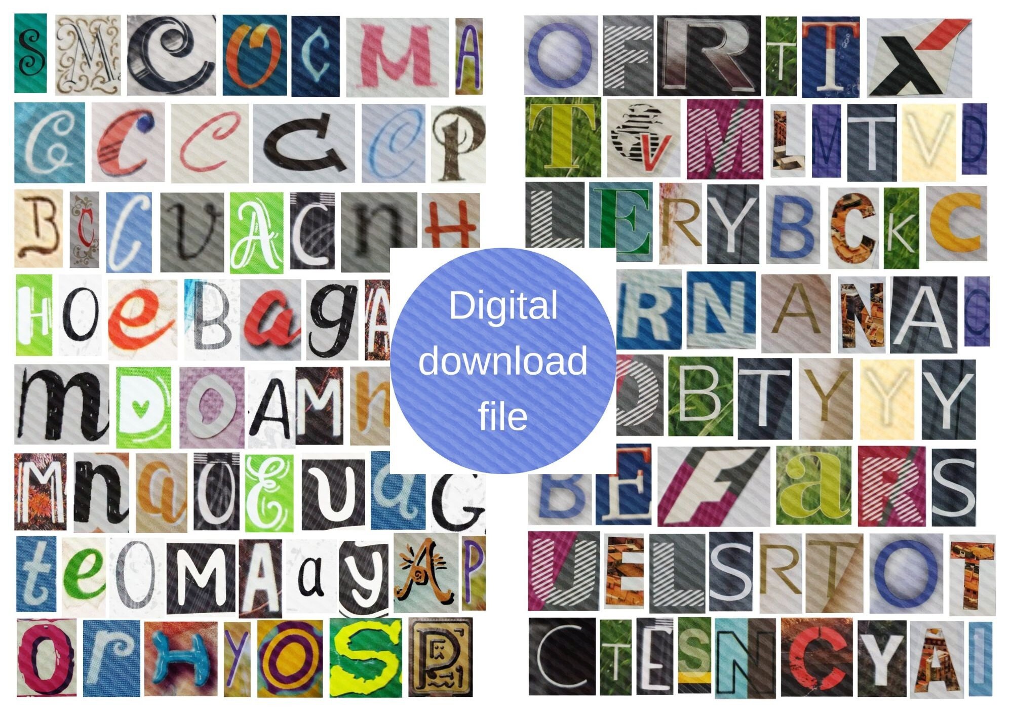 Digital Letters, 10 Sheets of A4, Letters for Scrapbooking, Letters ...