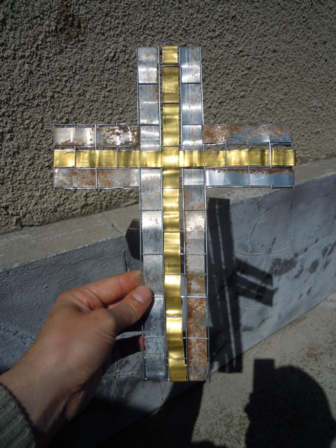 Metal Wall Cross Wicker Wall Cross Braided Metal Cross - Etsy