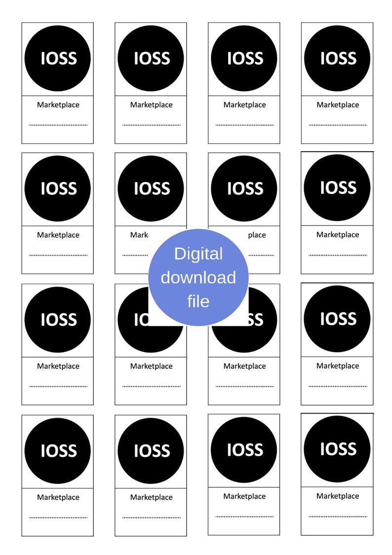 Digital Download File, IOSS Number Blank, Two Different Stickers, A4 ...