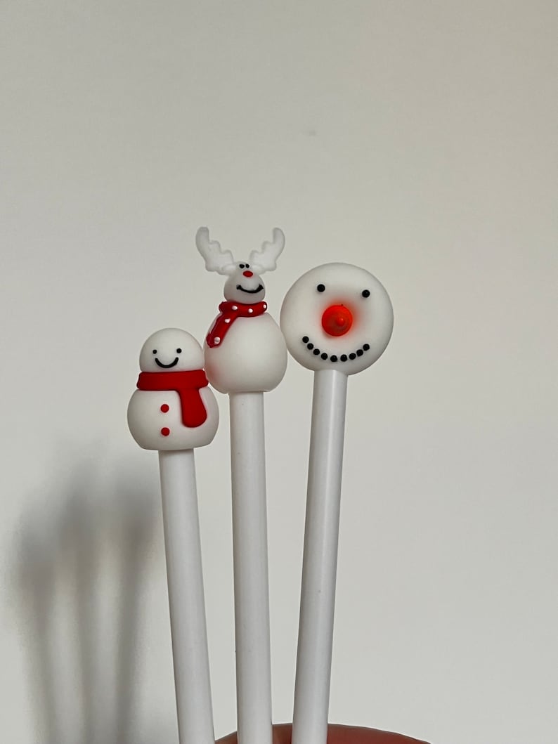 Christmas Pens Xmas Pens Santa Pen Snowman Pen Reindeer Pen Christmas ...