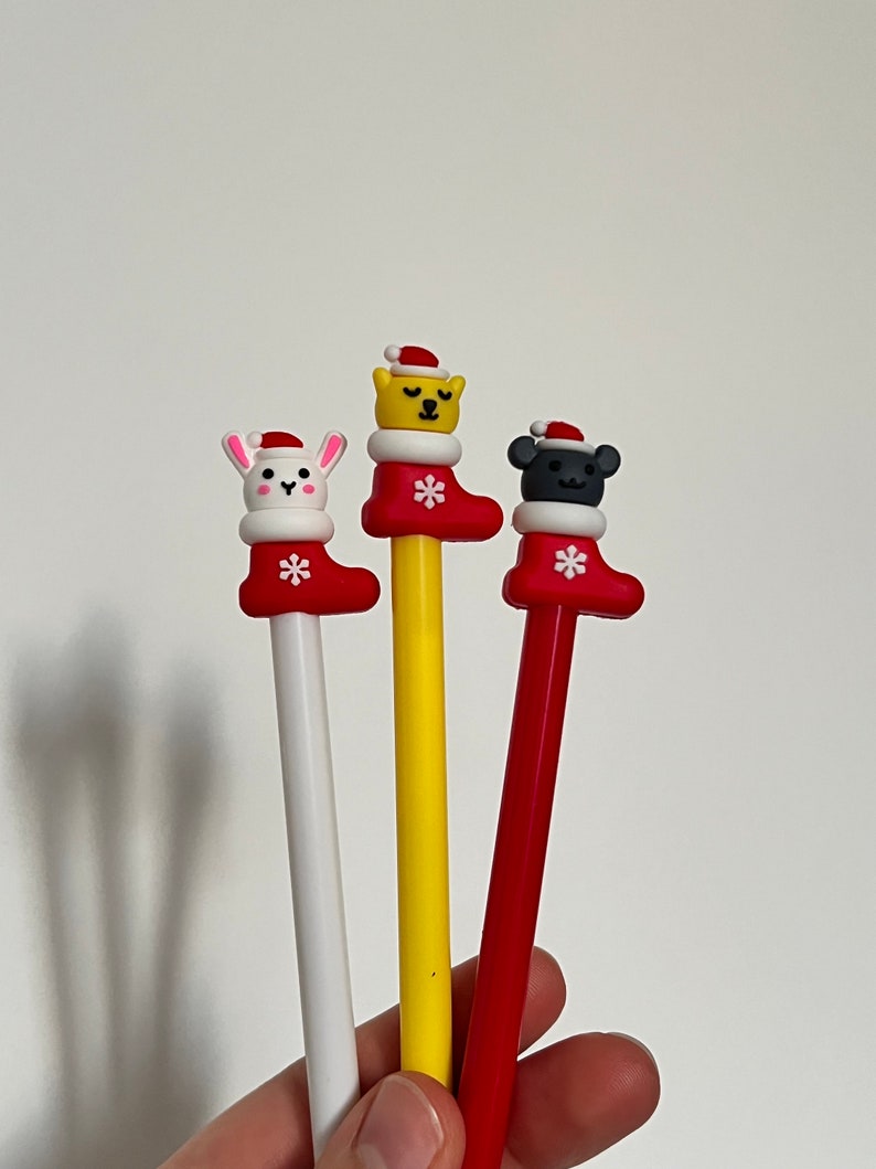 Christmas Pens Xmas Pens Santa Pen Snowman Pen Reindeer Pen Christmas ...