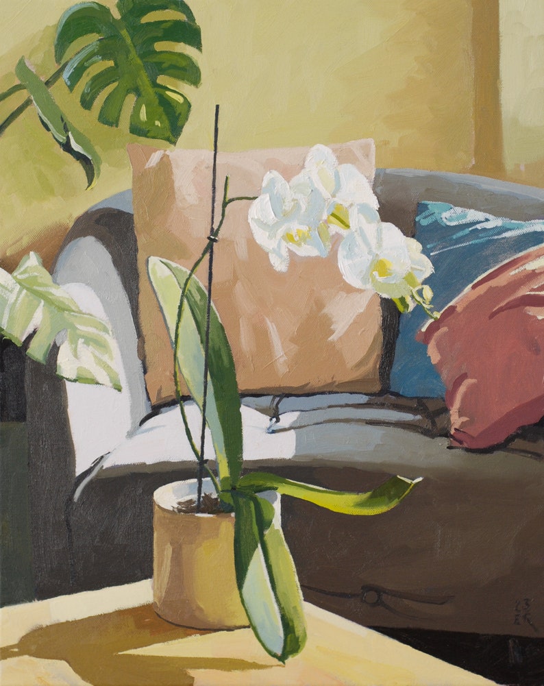 Summers Day Orchid Original Still Life Oil Painting by Elliot Roworth ...
