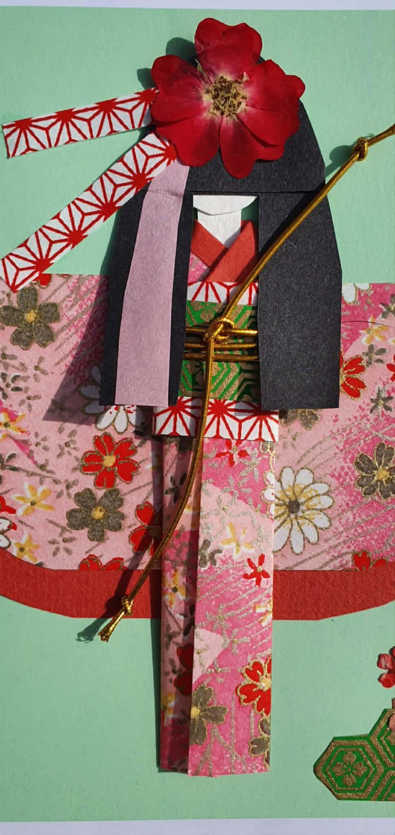 Japanese Paper Doll Greetings Card: Genji - Etsy UK