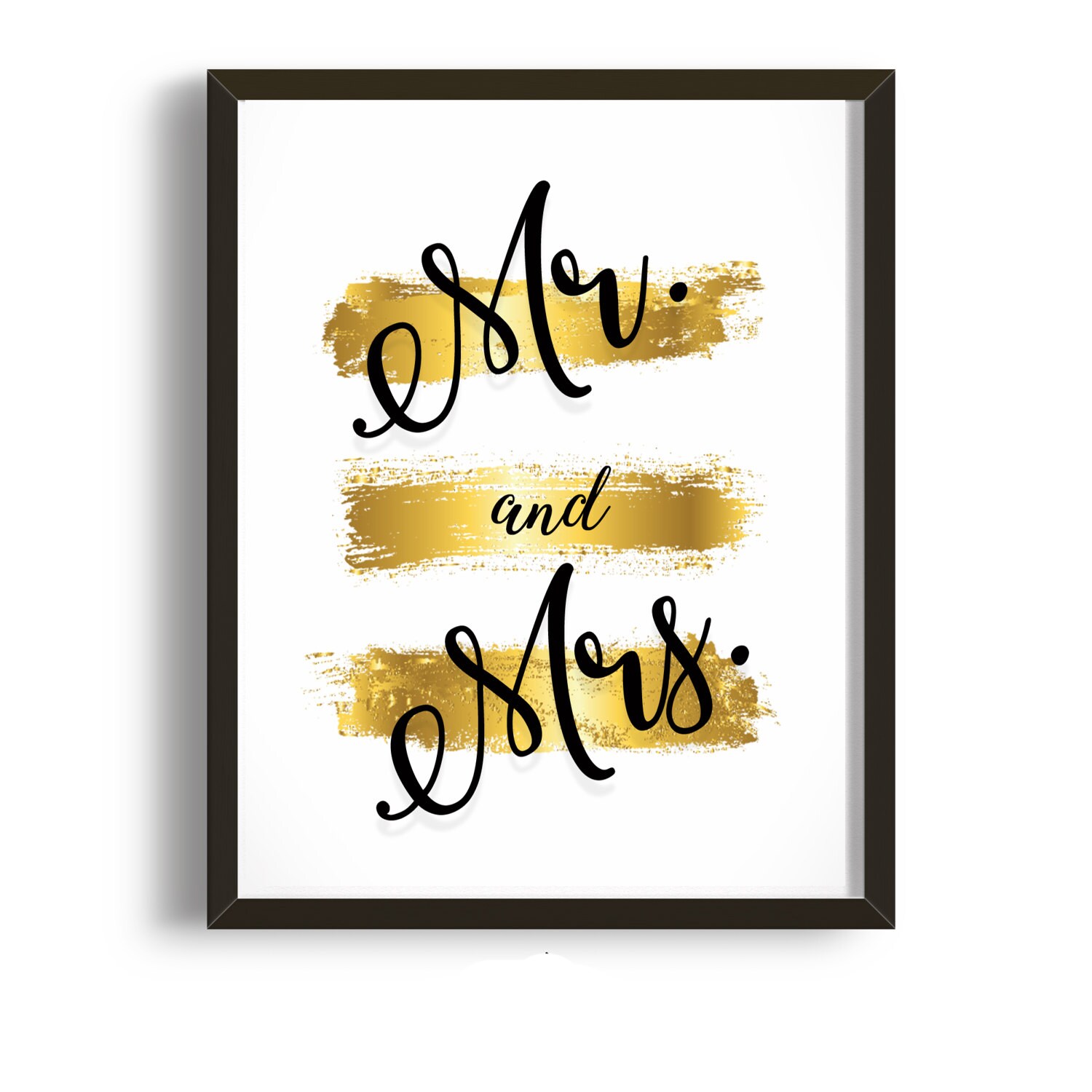 Mr and Mrs Poster His and Hers Bride and Groom Typography - Etsy