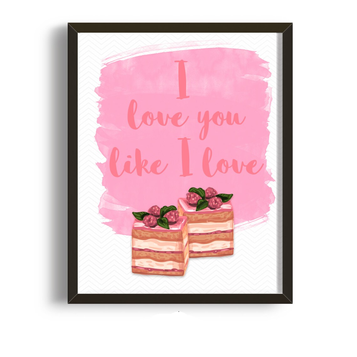 I Love You Like I Love Cake: Dessert Printable Art Poster, Typography ...