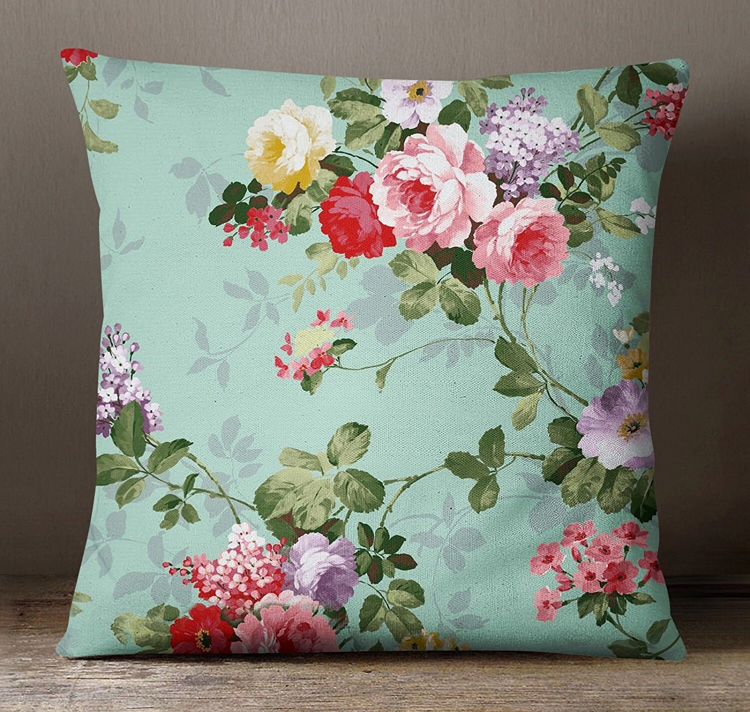 Designer Canvas Cushion Cover Floral Pillow Case Satin Etsy