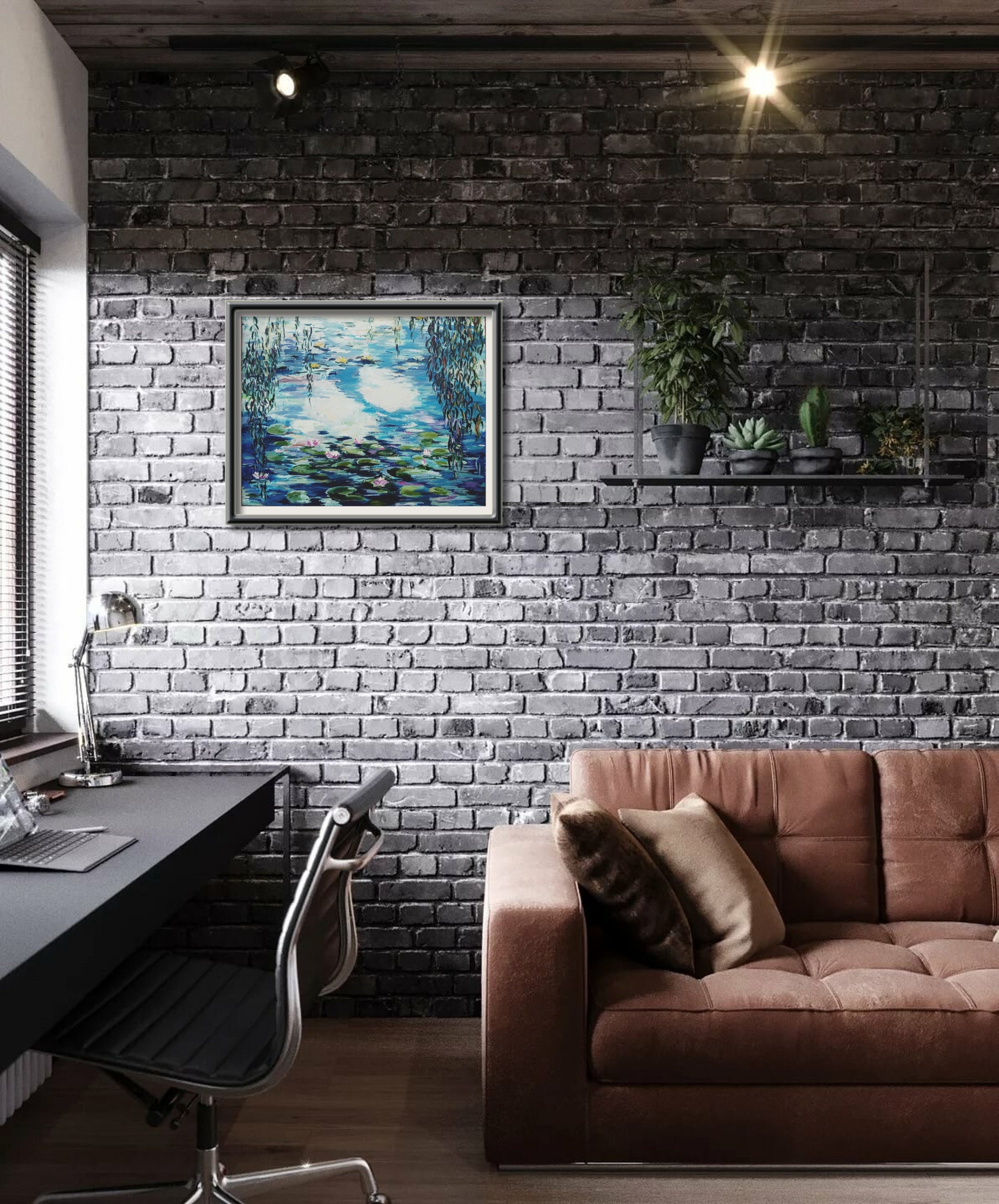 My Monet Waterlily Pond Impressionistic Waterscape Painting Vibrant ...