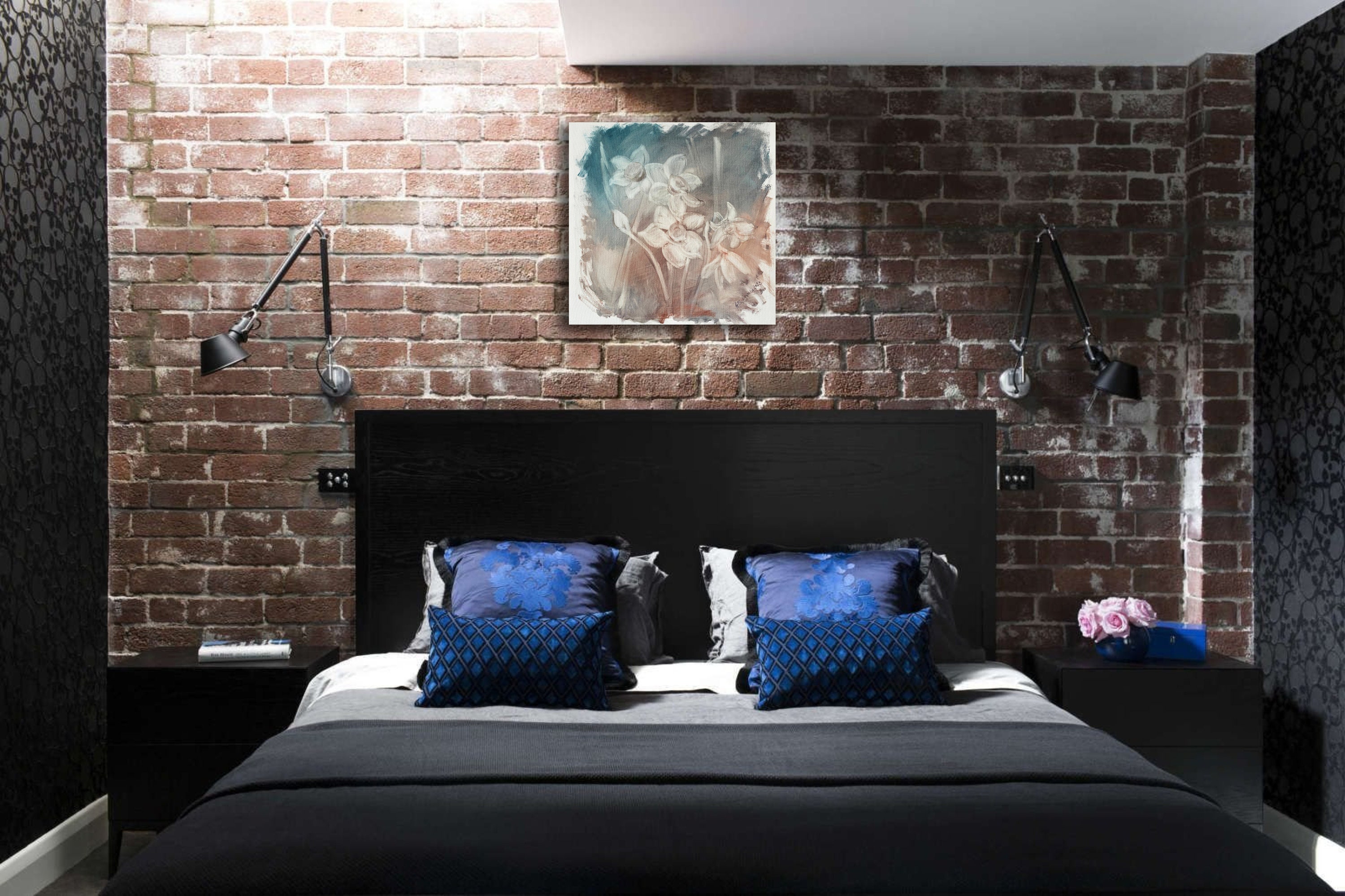 White Shadow of Ghostly Flowers Gently Floral Original Art Delicate ...