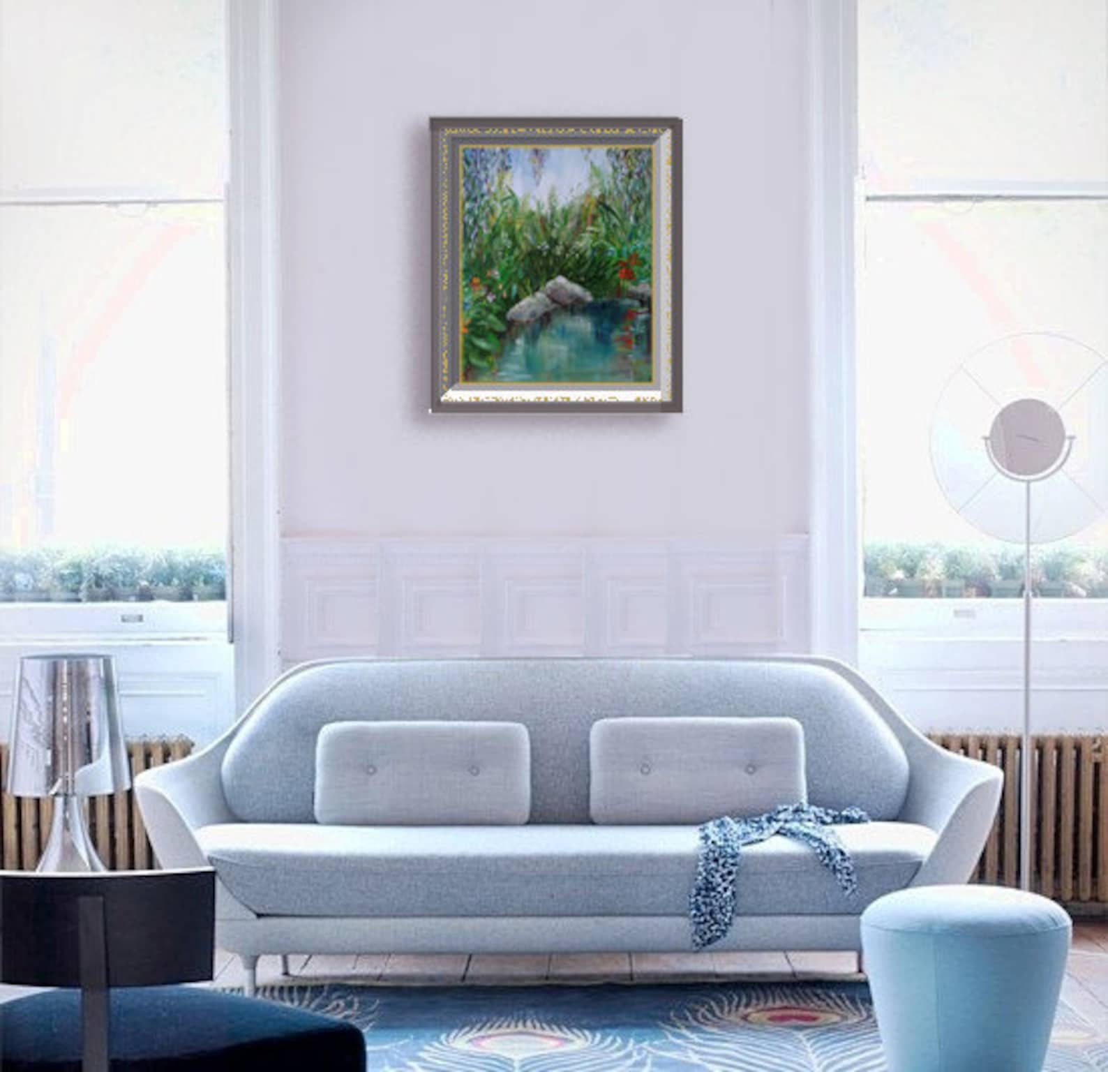 Backwater Original Oil Painting Modern Impressionism Summer Pond ...