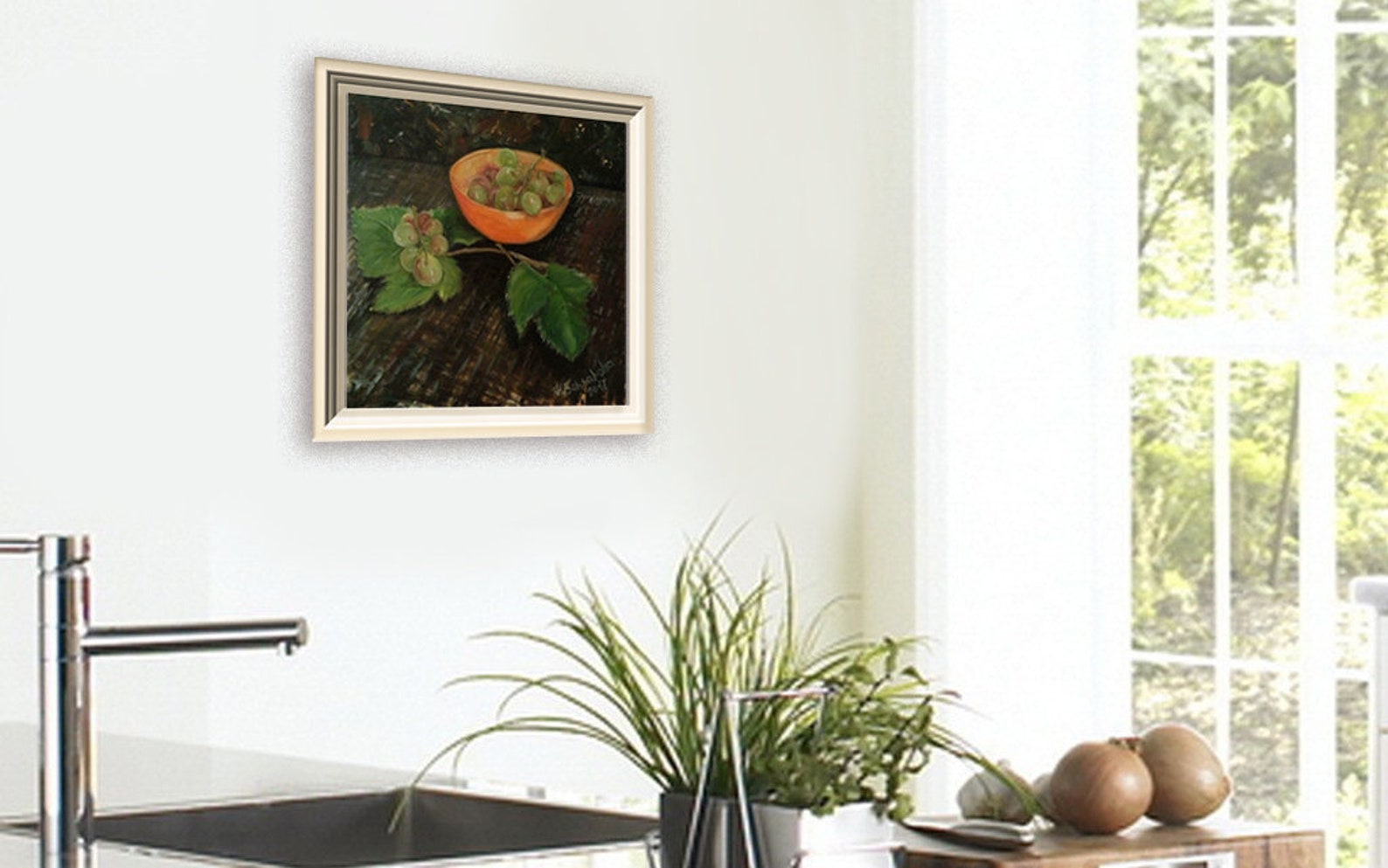 Modern Grape Still Life Warm Color Wall Art Dining Room Decor - Etsy