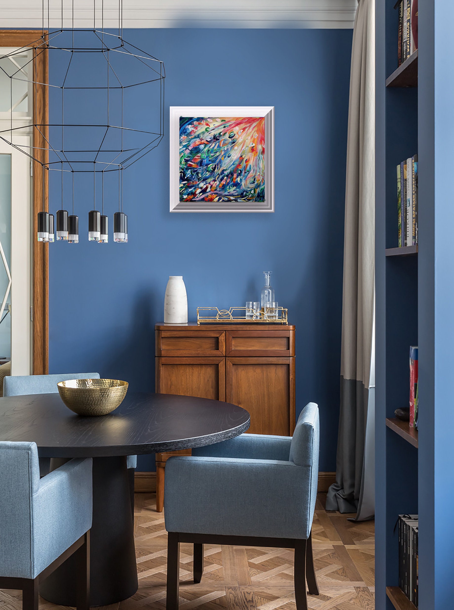 Firebird Tale Original Painting Colorful Living Room Decor Rainbow ...