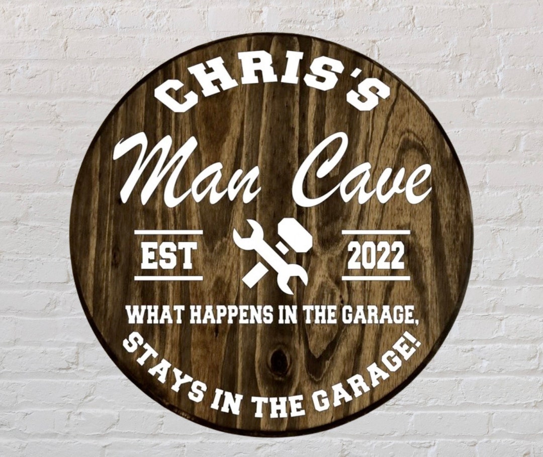 Personalized Man Cave Wood Sign, Custom Garage Decor - Etsy