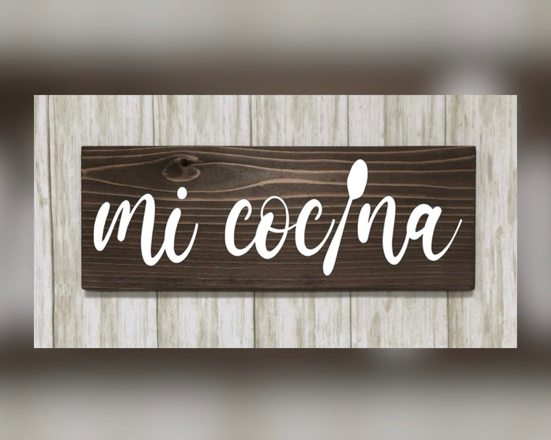 Mi Cocina Sign Spanish Kitchen Sign Spanish Home Decor | Etsy