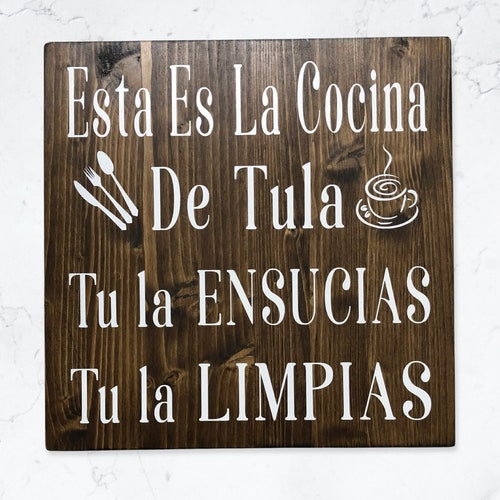 LA COCINA Sign Spanish Kitchen Decor Mexican Wall Art Wood | Etsy