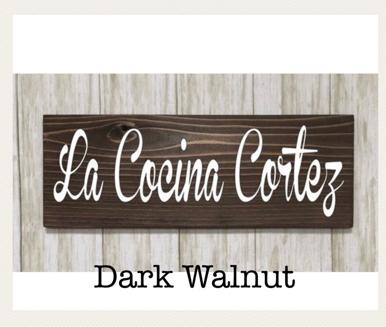 Personalized La Cocina Last Name Sign | Spanish Kitchen Sign | Custom ...