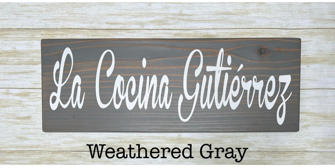 Personalized La Cocina Last Name Sign | Spanish Kitchen Sign | Custom ...