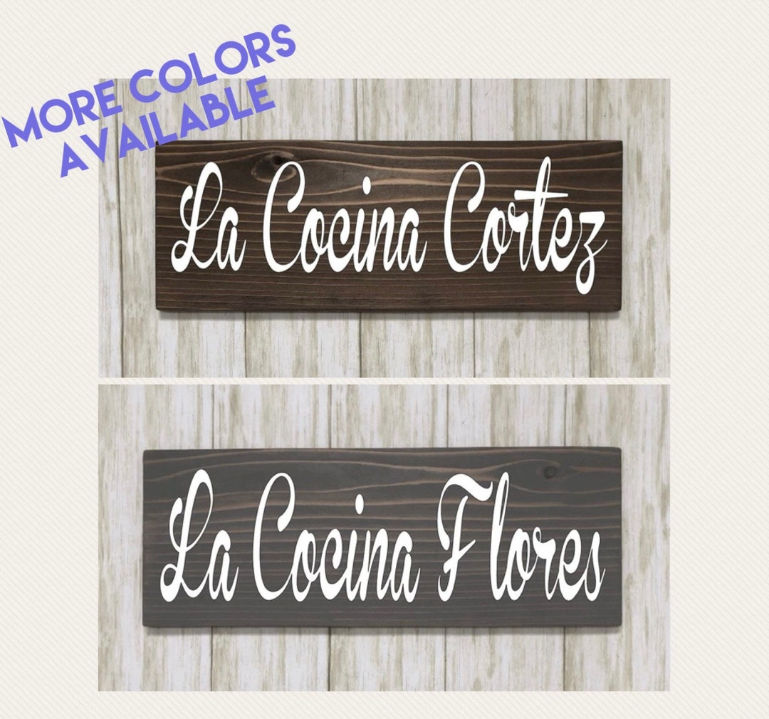 Personalized La Cocina Last Name Sign | Spanish Kitchen Sign | Custom ...
