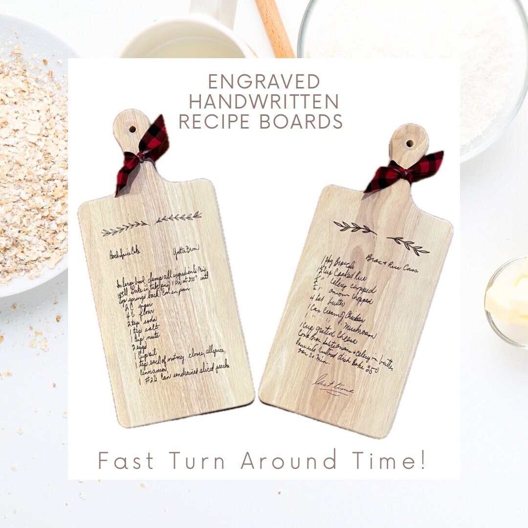 Handwritten Recipe Cutting Board, Personalized Gift for Mothers Day ...