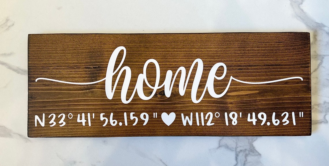 GPS Coordinates Home Sign | Custom Home Coordinates Sign| Latitude ...