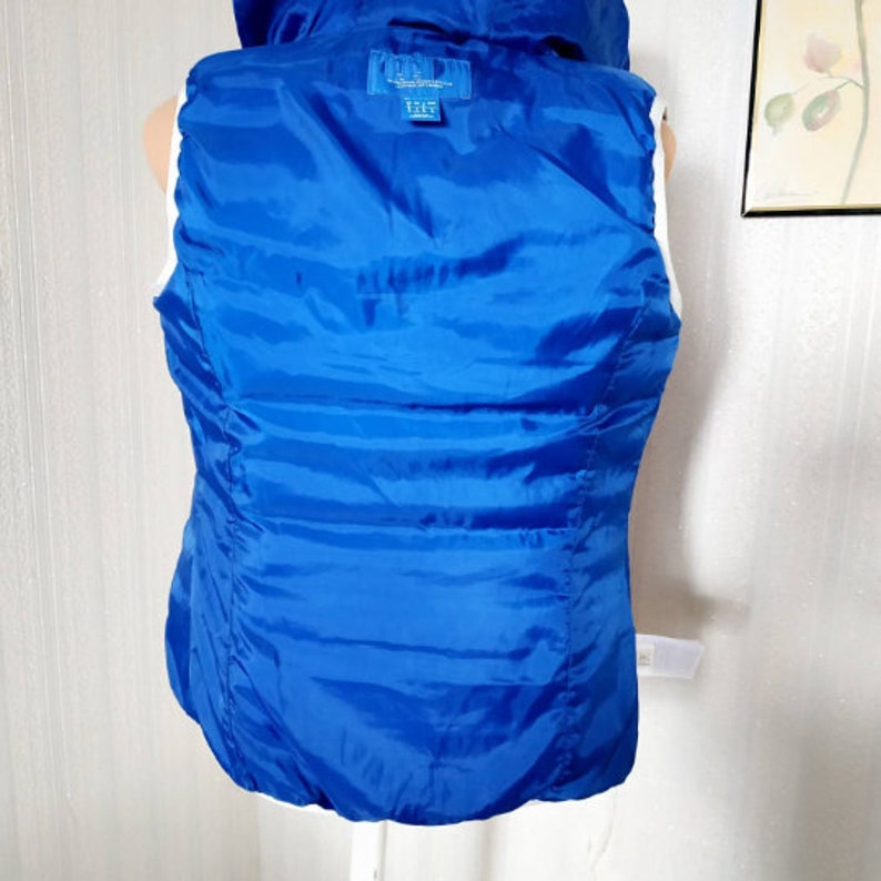 Vintage Blue Puffer Vest: Hooded Sleeveless Winter Vest (girls Size S ...