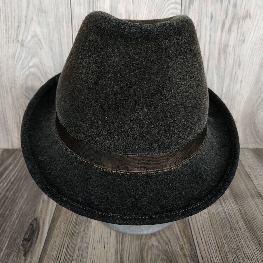 Vintage Felt Hat Fedora Hat for Men Vintage Fedora Hat Gray Felt Hat ...