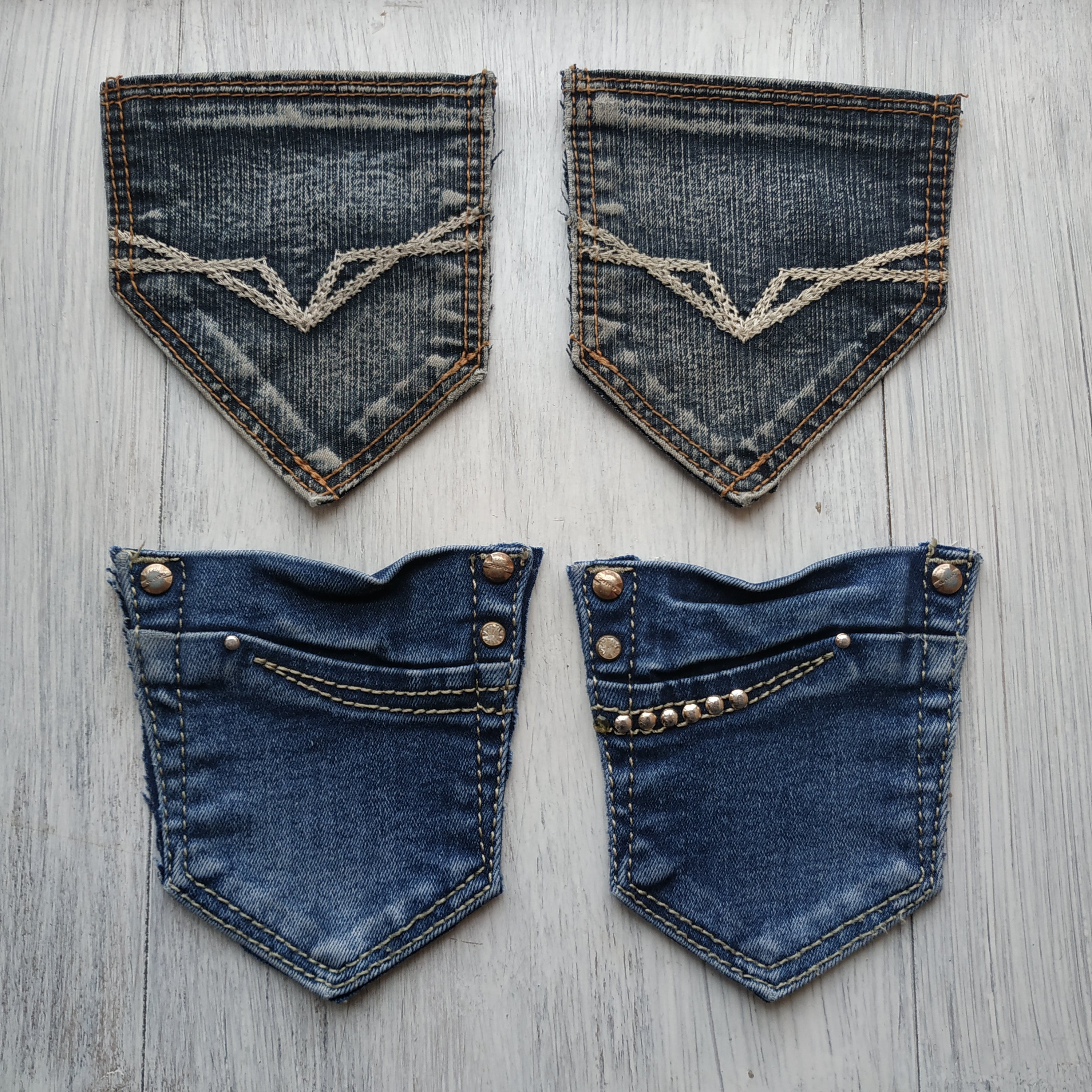 16 Blue Jean Back Pockets Small Size Upcycled Denim Scraps - Etsy
