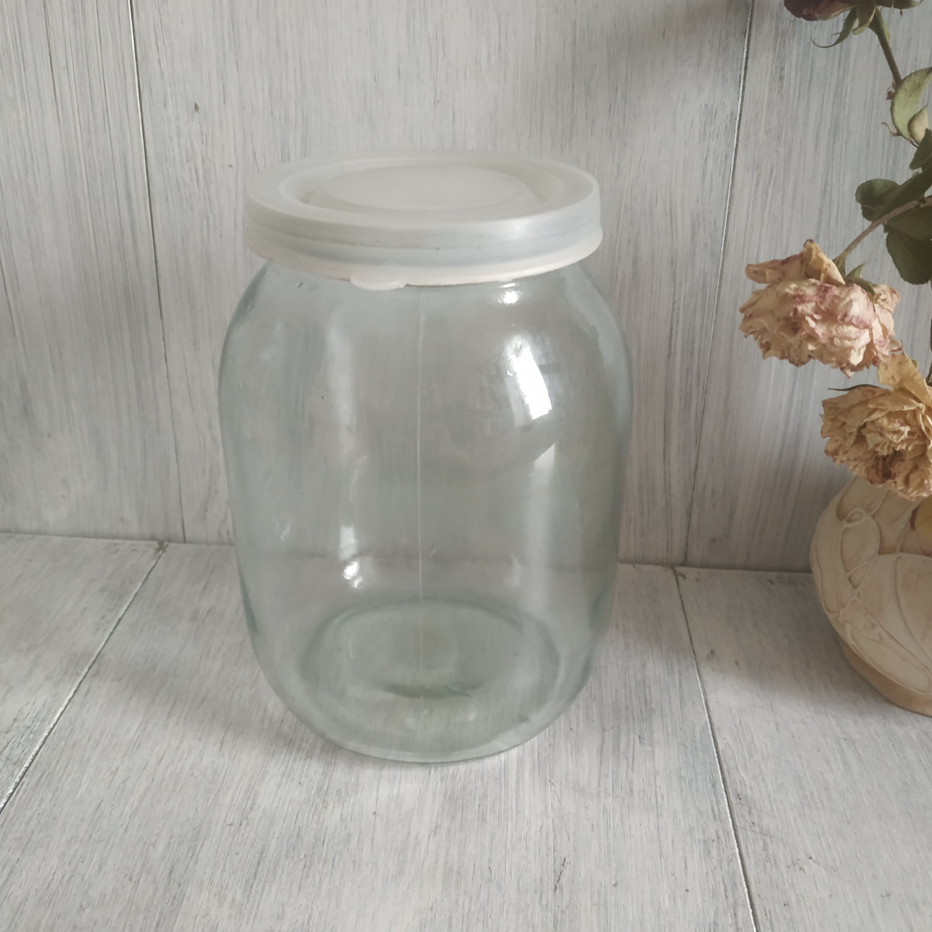 1 Liter Glass Jar With Lid Preserve Food Jar Ukrainian Rustic Home ...