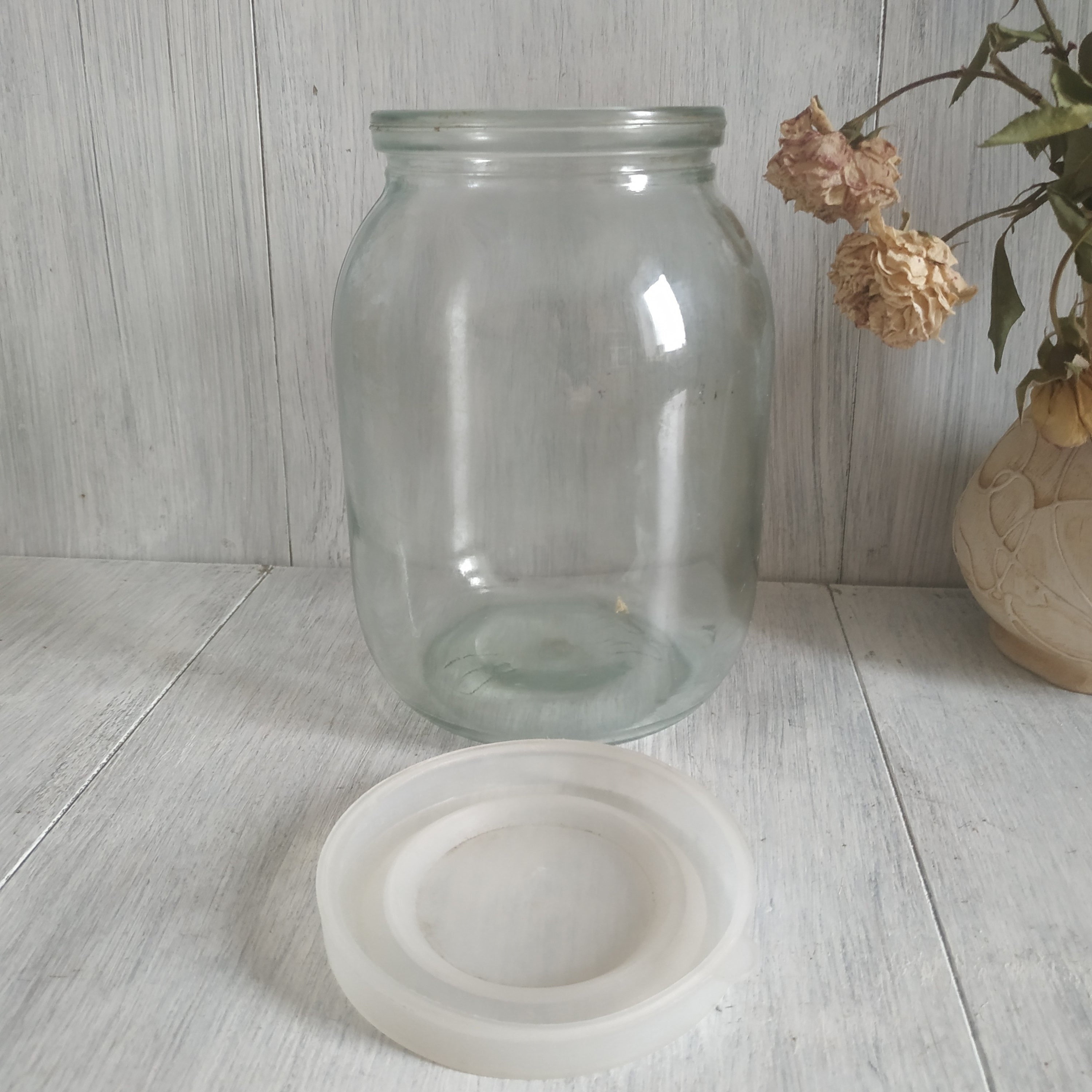 1 Liter Glass Jar With Lid Preserve Food Jar Ukrainian Rustic Home ...