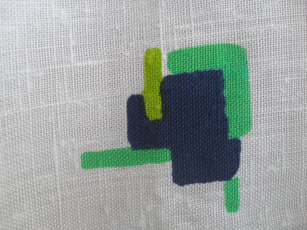 Geometric Pattern Vintage White Linen With Bright Summer Print - Etsy