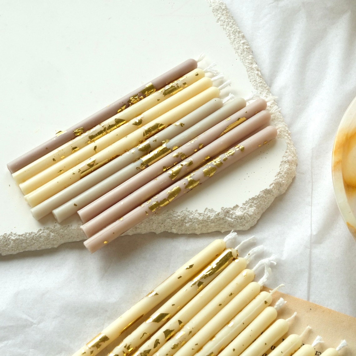 Birthday Candles With Gold Flakes/ Soy Wax / Cupcake Candles/ Bento ...