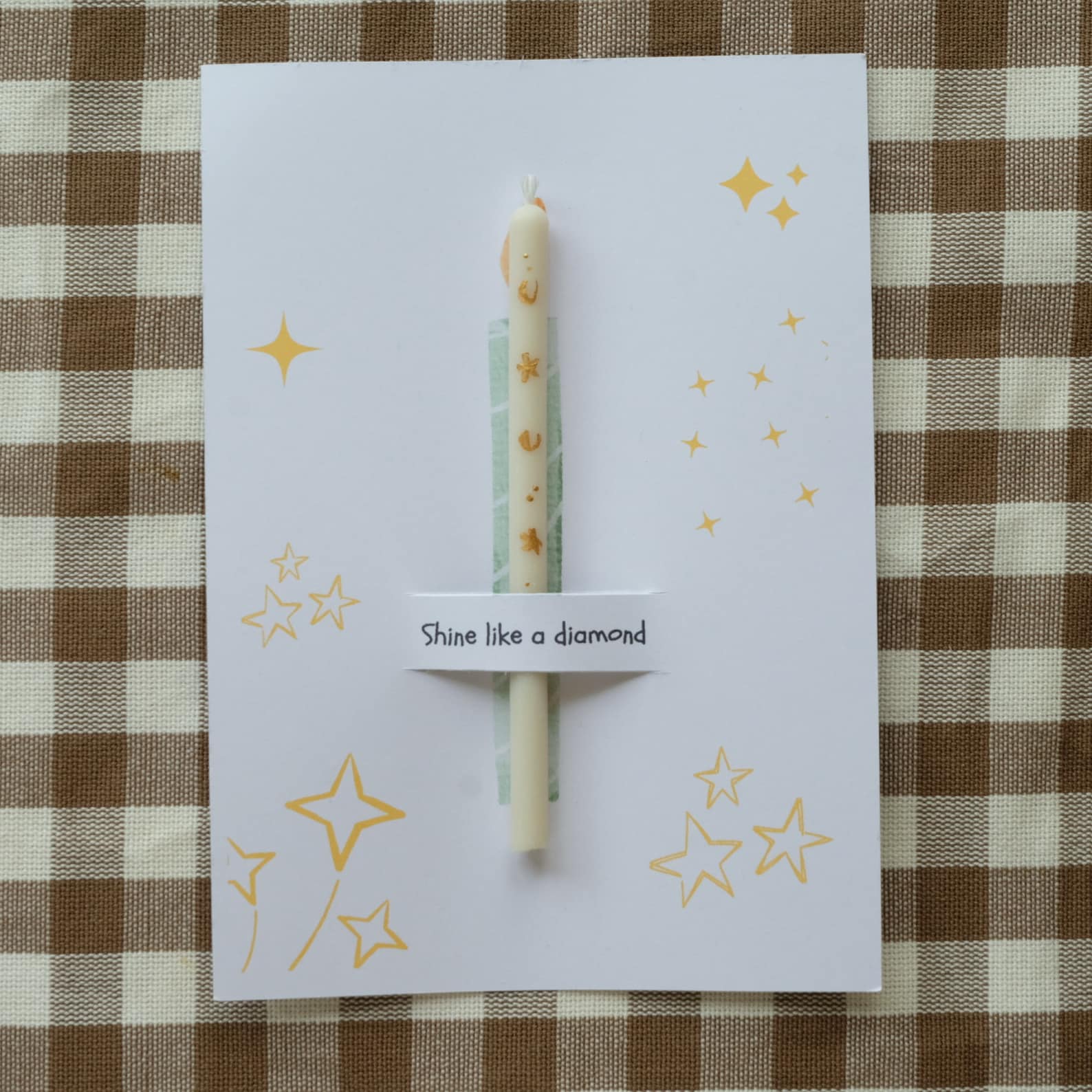 Birthday Card With Candle / Birthday Cards / Hand Painted Candle ...
