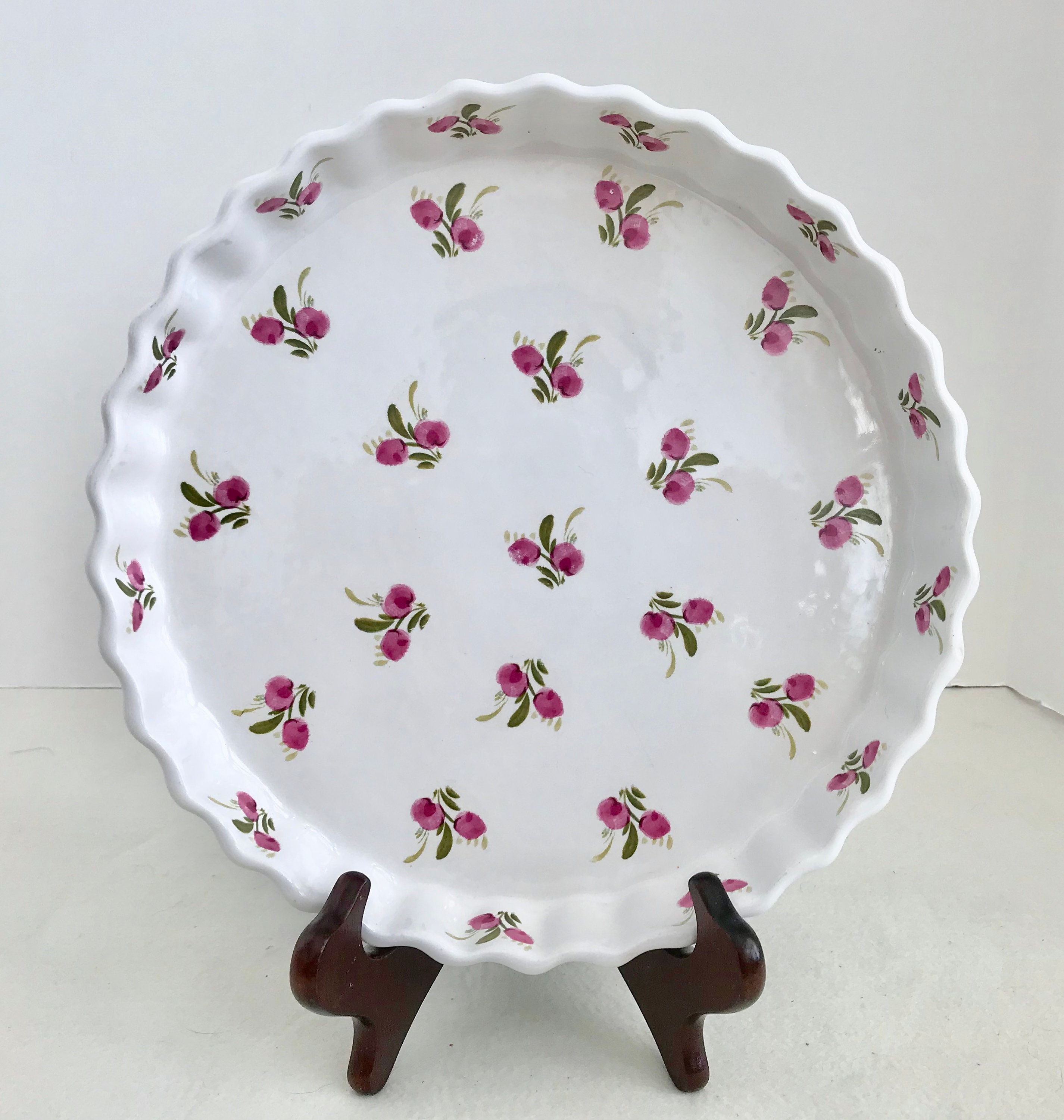 Made in England 10 White Quiche/pie Plate With Purple | Etsy