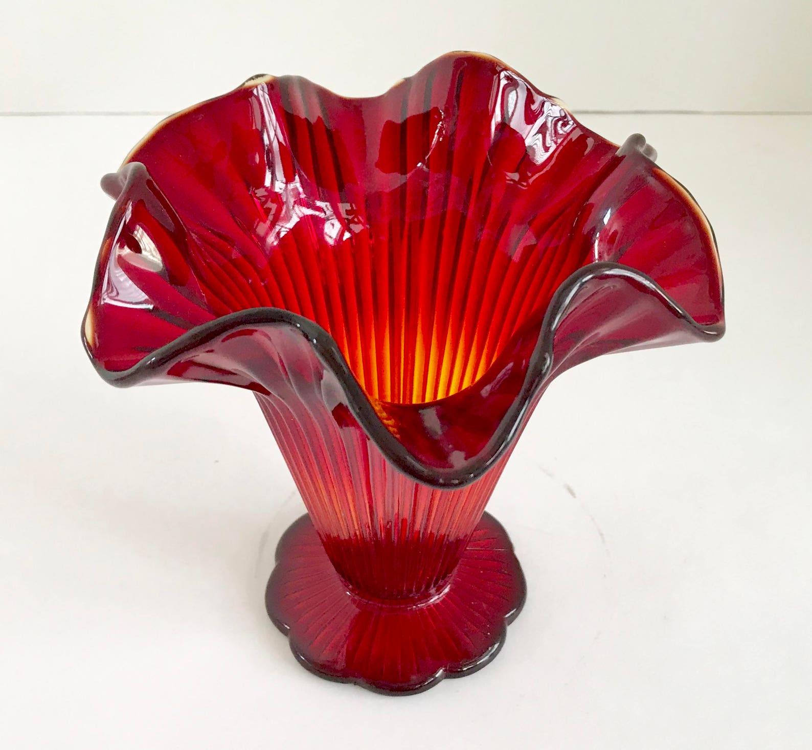 Vintage Fenton Ruby Red Amberina Glass Sheffield 6 | Etsy