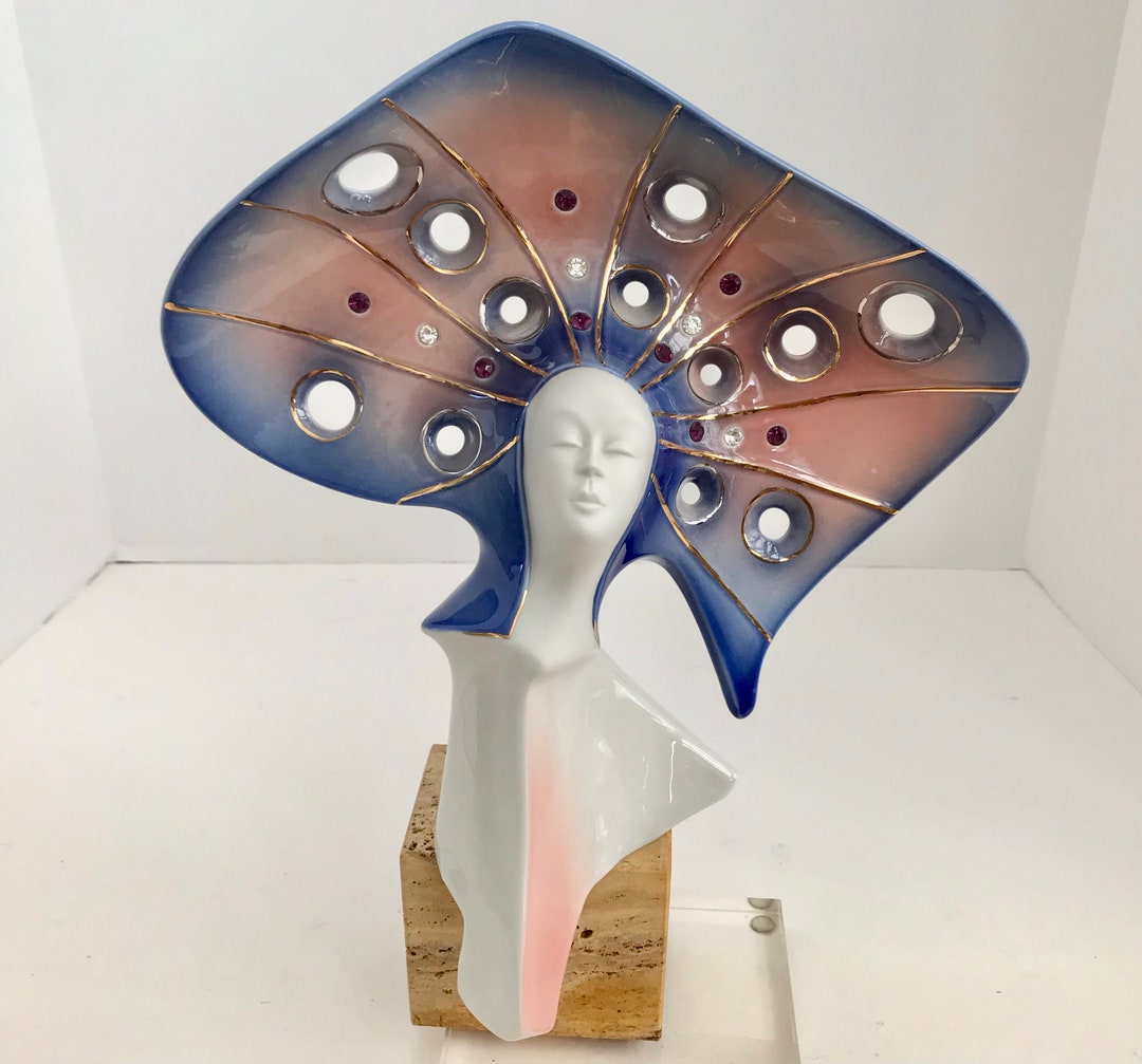 Vintage Galos Porcelain Art Deco Sculpture of a Woman With Stylish Hat ...