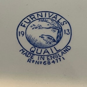 Antique Furnivals Quail English Blue White 12" Wide With Handles Tureen ...