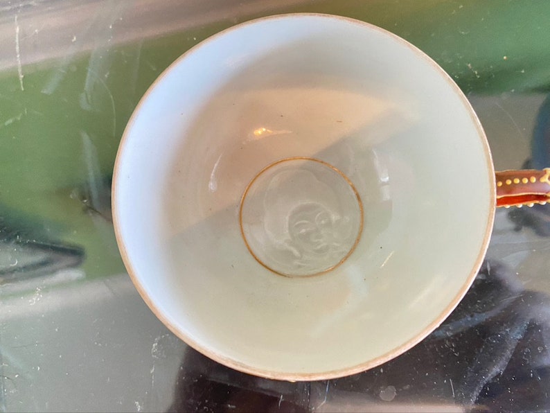 Japanese Geisha Lithophane Kutani Moriage Brown Immortals Tea - Etsy