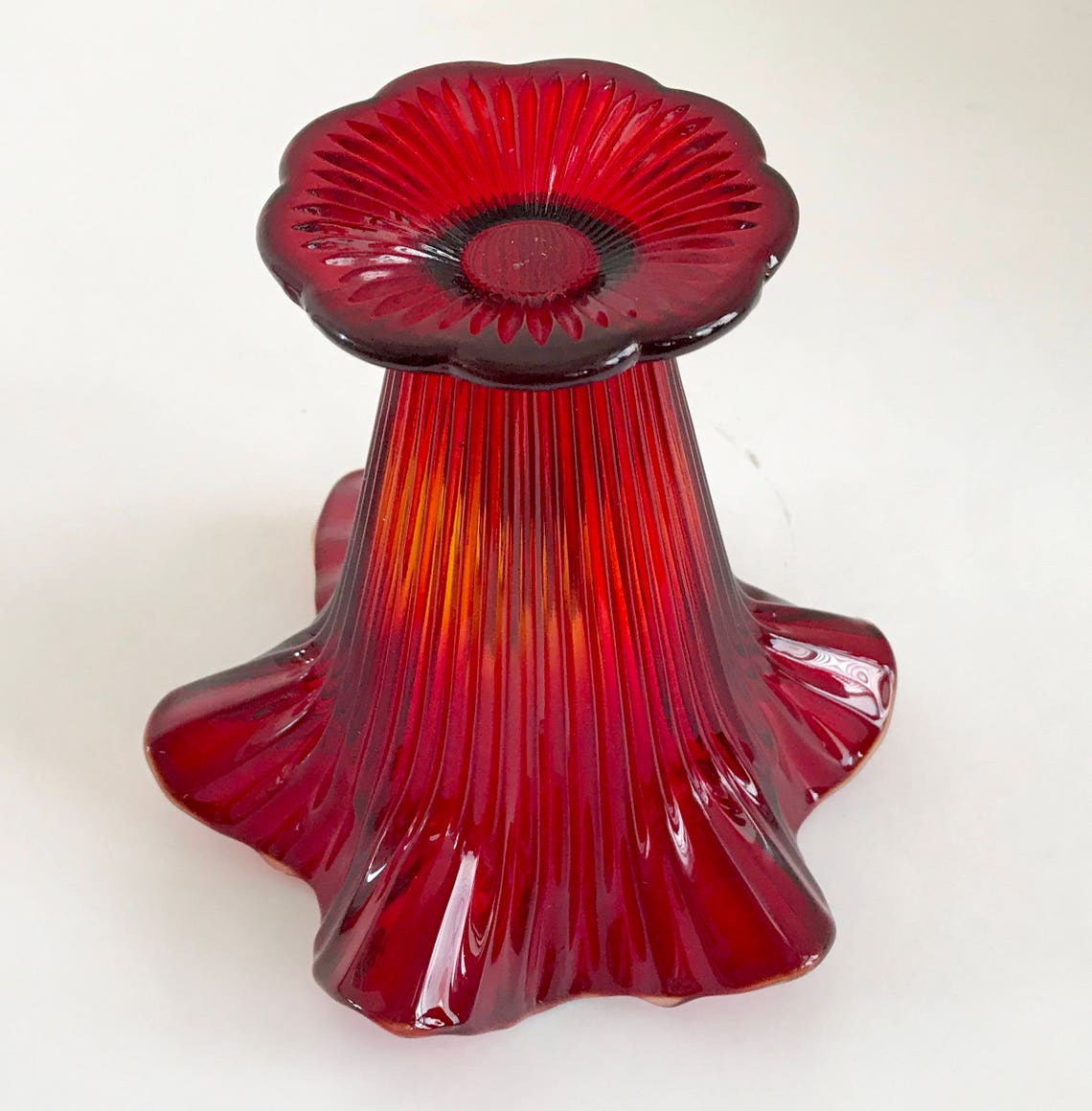 Vintage Fenton Ruby Red Amberina Glass Sheffield 6 - Etsy