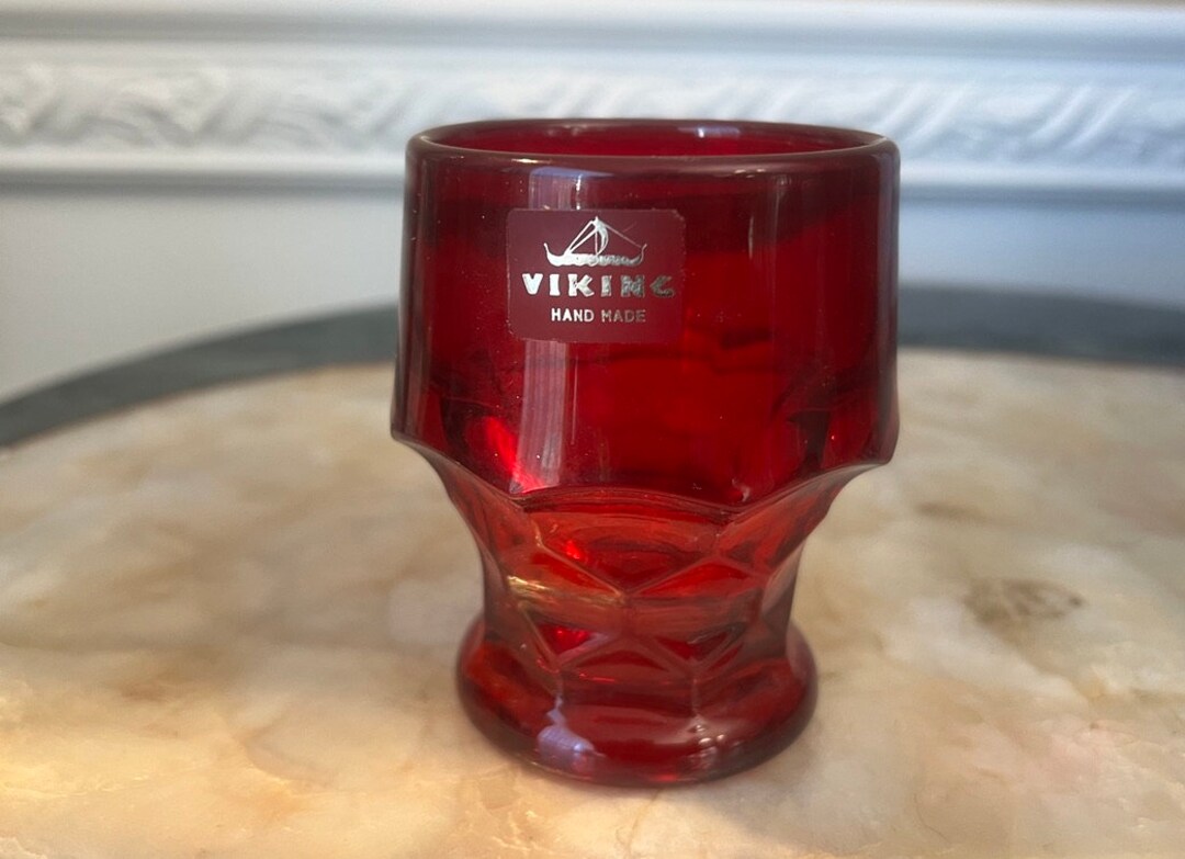 Viking Georgian Ruby Red 6 Oz Juice Glass With Original Label - Etsy