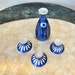Vintage Porcelain Cobalt Blue Saki Jar and 3 Matching Cups - Etsy