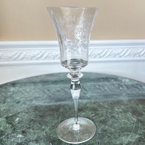 Vintage Etched Floral Scroll Paneled Stemware 8 1/2 Tall Champagne ...