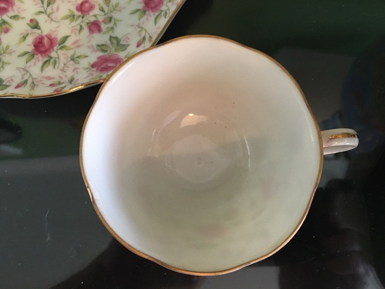 Vintage Lefton Rose Chintz Hand Painted China Snack Plate With - Etsy