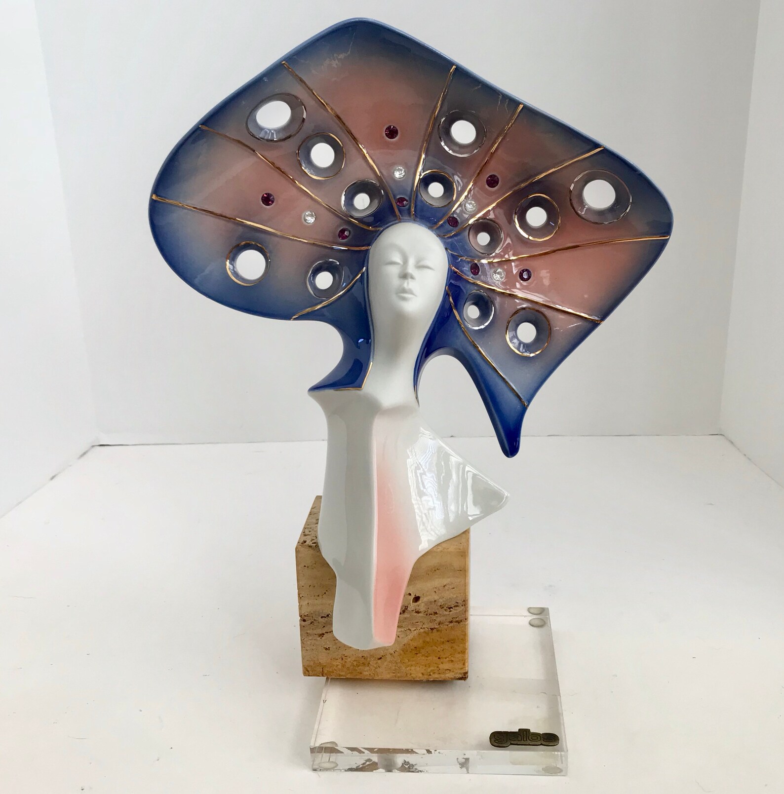 Vintage Galos Porcelain Art Deco Sculpture of a Woman With Stylish Hat ...
