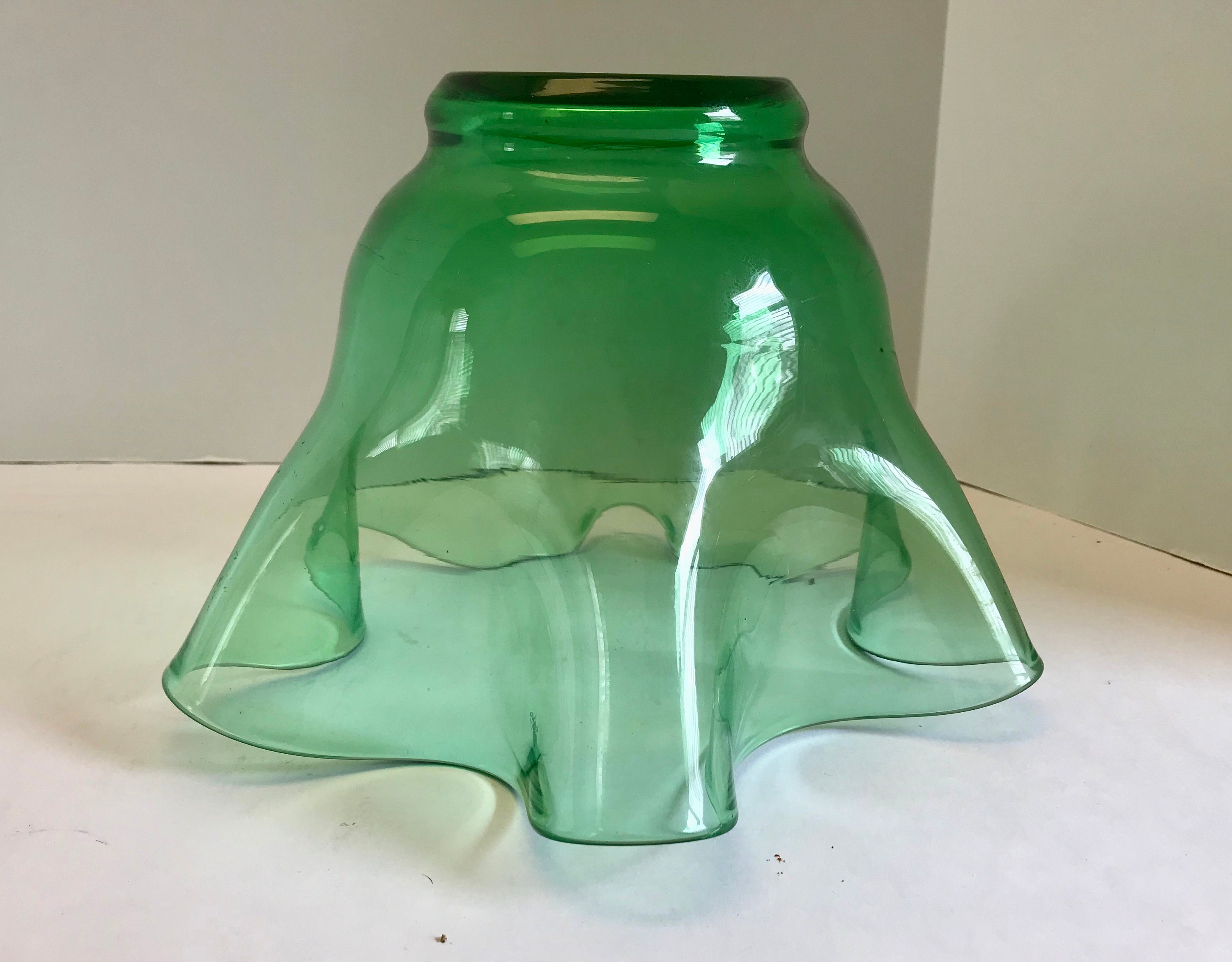 Hand Blown Handkerchief Clear Green Glass 10 1/2 - Etsy
