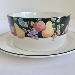 Sango Fanciful Fruit 3968 5 1/4" Round Gravy Boat With Underplate - Etsy