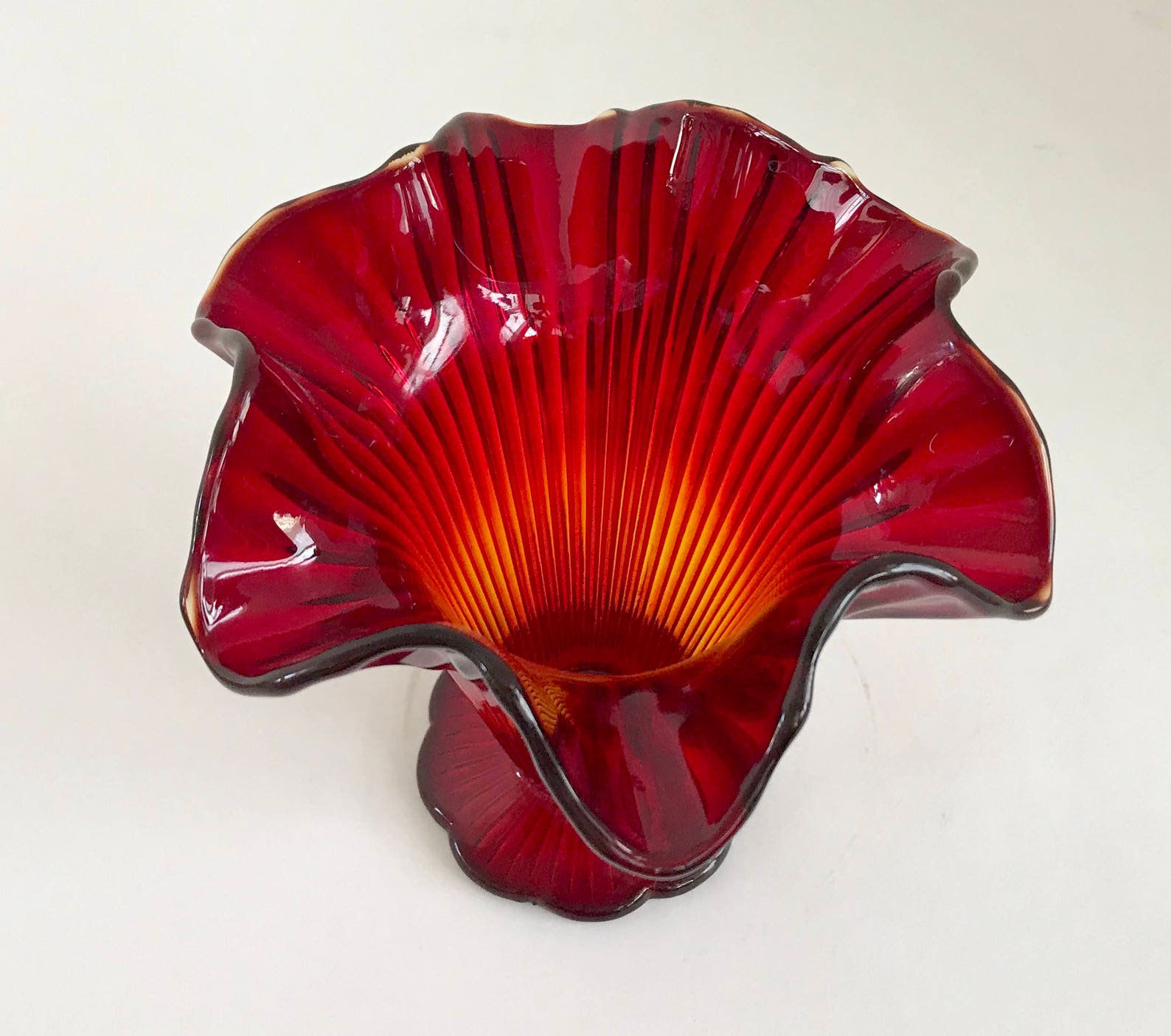 Vintage Fenton Ruby Red Amberina Glass Sheffield 6 | Etsy