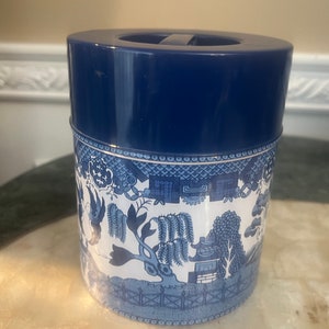 Vintage HH Japan Metal Blue Willow 6" Canister - Etsy